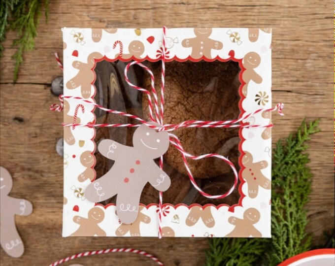 Holiday Cookie Boxes, Christmas Gingerbread Cookie Boxes, Christmas ...