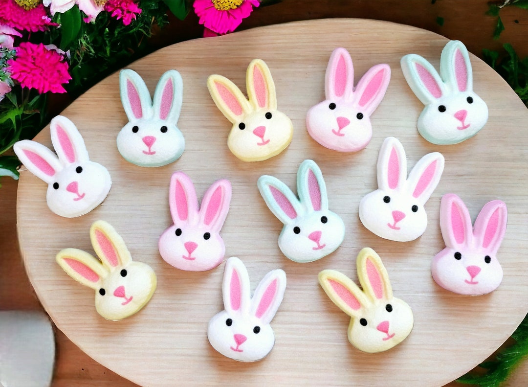 EASTER BUNNY Edible Sugar Decorations, Easter Cupcake Toppers, Easter ...