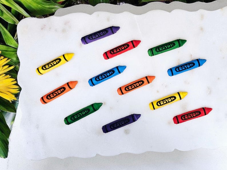 CRAYON ASSORTMENT EDIBLE Sugar Decorations, Back to School, Teacher ...