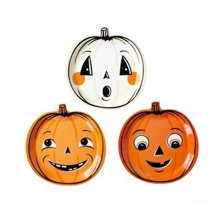 VINTAGE HALLOWEEN PUMPKIN Shaped Paper Plates, Halloween Plates ...