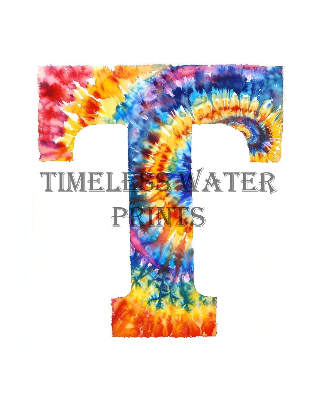 Tie-dye Watercolor Alphabet, Letter T, Instant Download, Printable ...