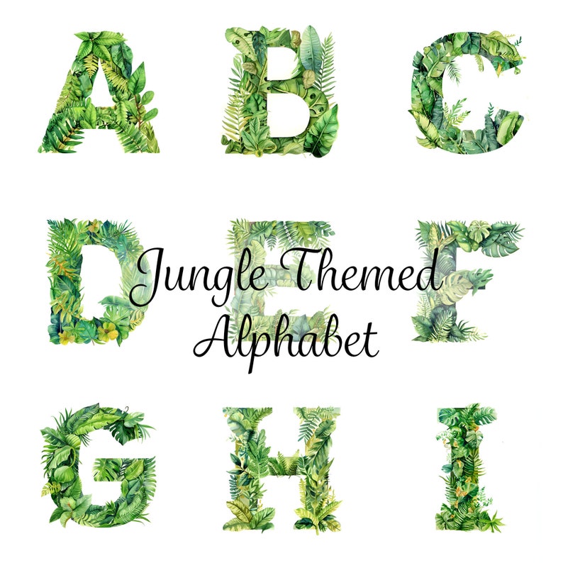 Jungle Themed Alphabet Letters, Letters A Tp Z, Instant Download ...
