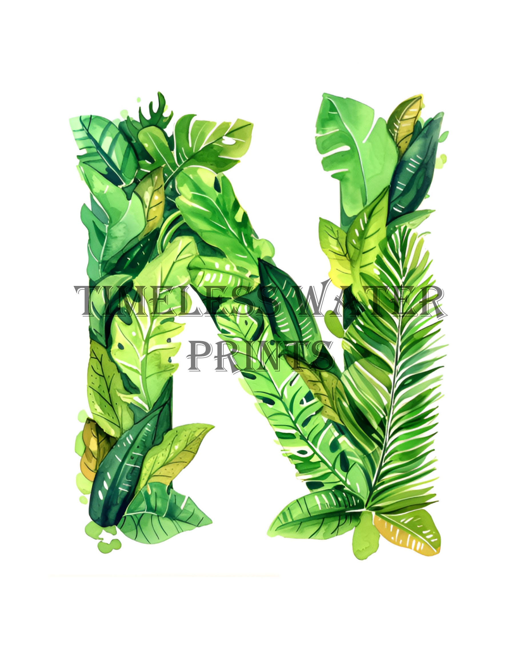 Jungle Themed Alphabet Letters, Letter N, Instant Download, Digital ...