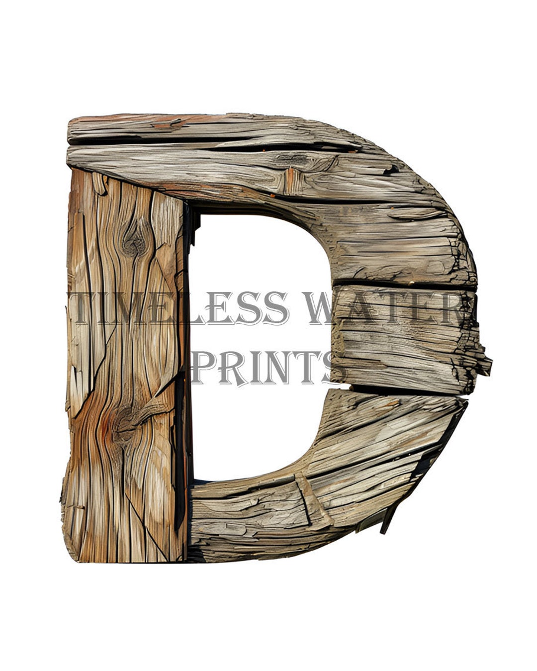 Wooden Style Letter, Capital Letter D, Wooden Alphabet, Digital Print ...