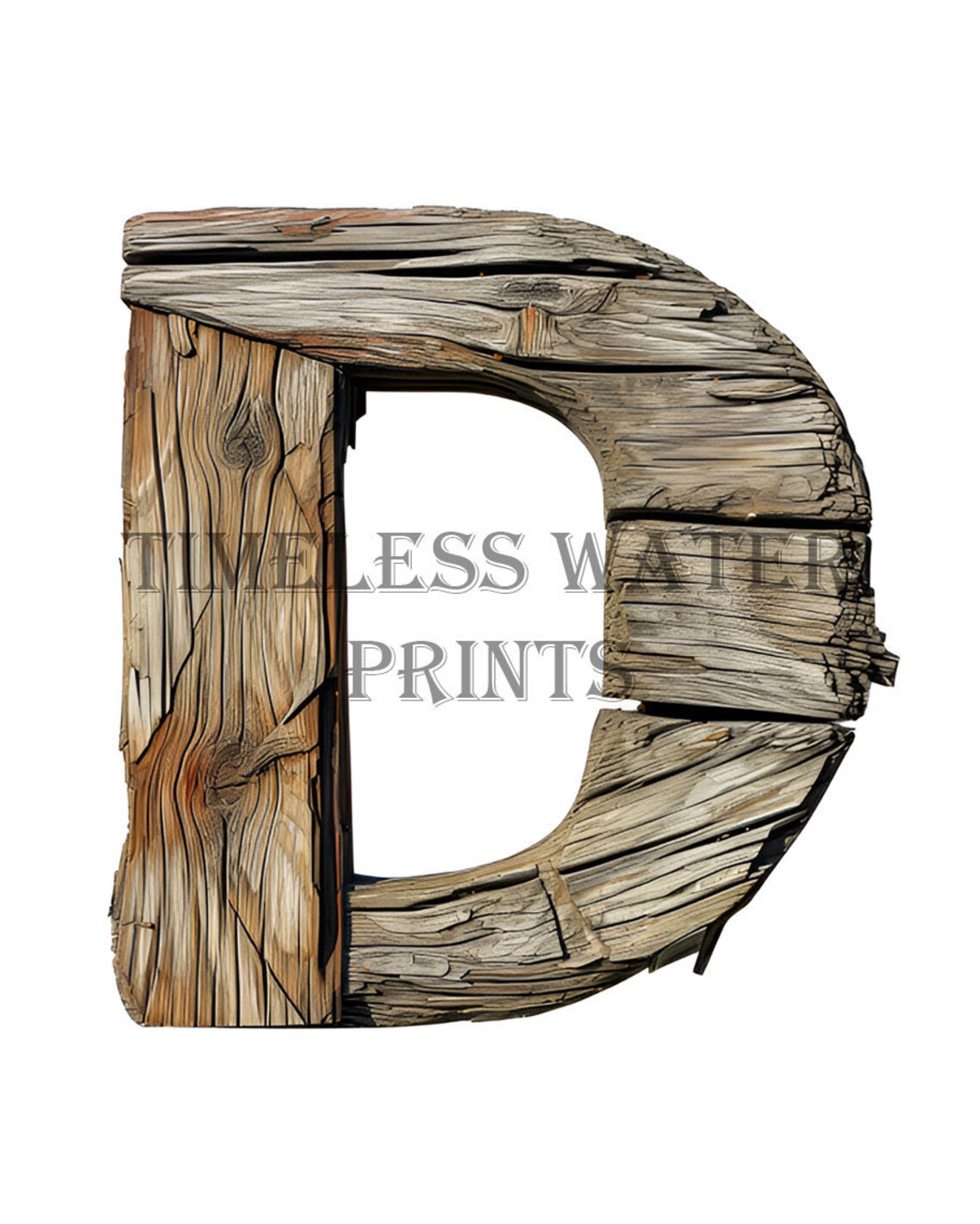 Wooden Style Letter, Capital Letter D, Wooden Alphabet, Digital Print ...