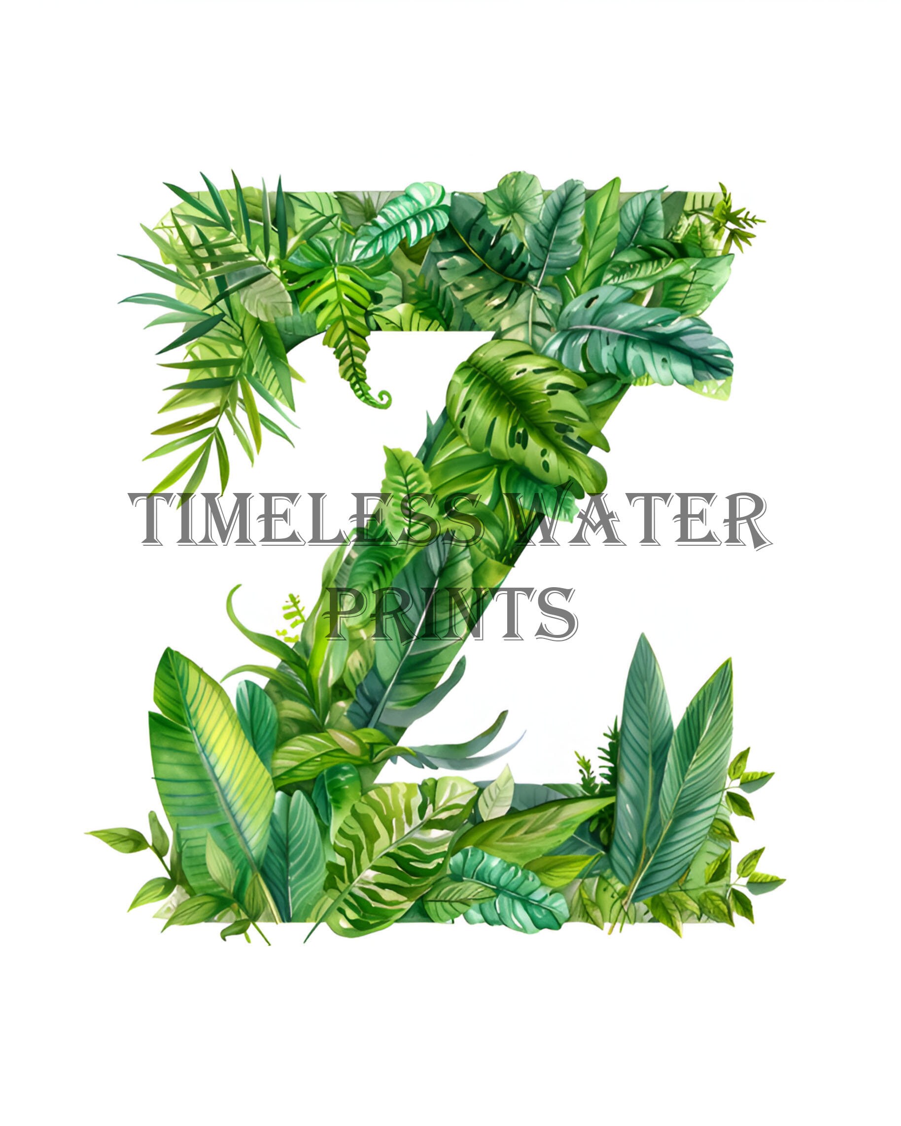 Jungle Themed Alphabet Letters, Letter Z, Instant Download, Digital ...