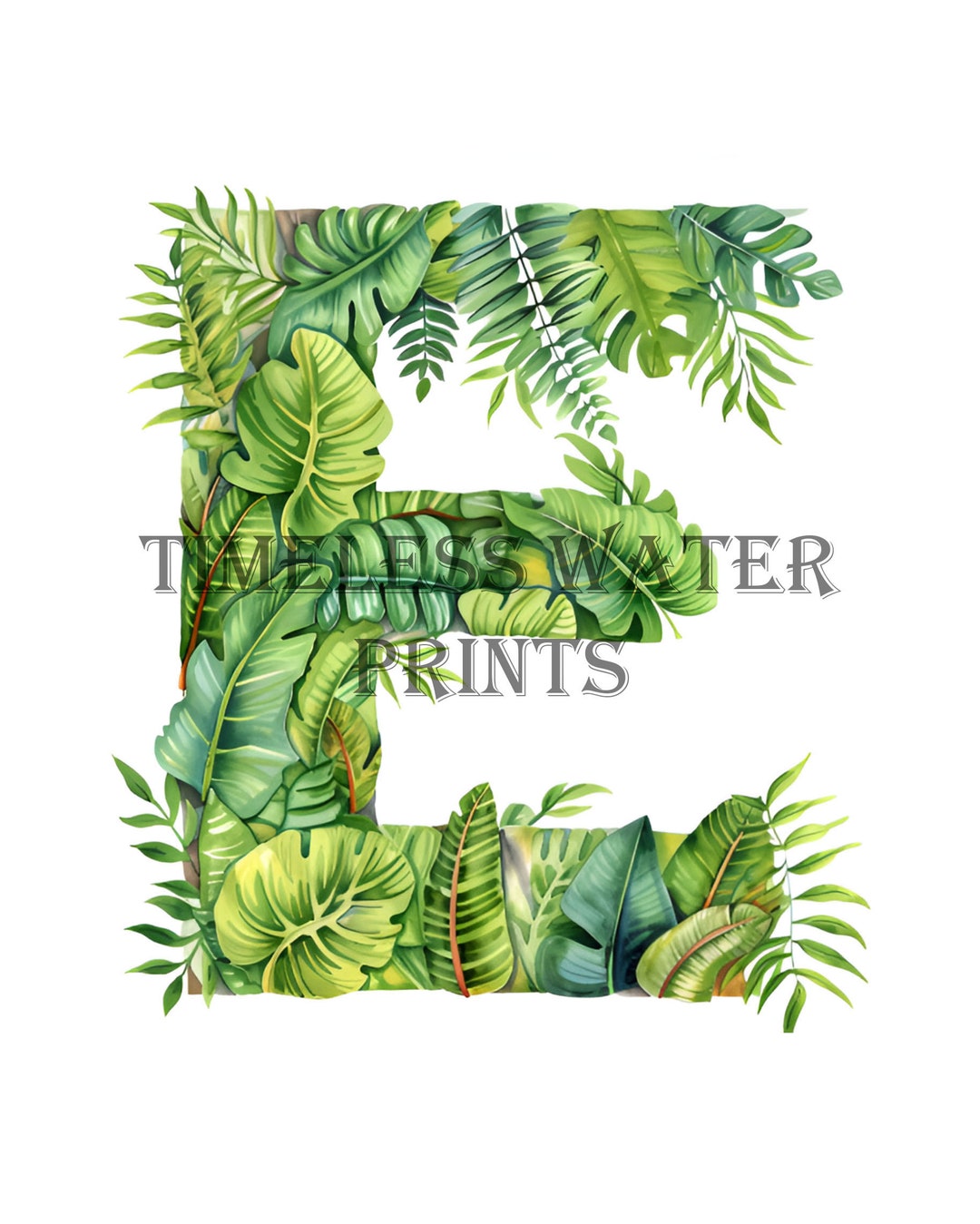 Jungle Themed Alphabet Letters, Letter E, Instant Download, Digital ...