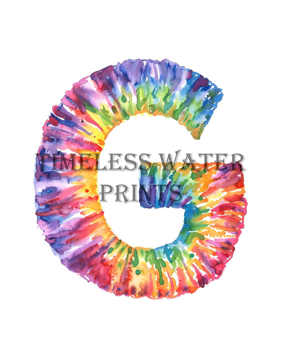 Tie-dye Watercolor Alphabet, Letter G, Instant Download, Printable ...