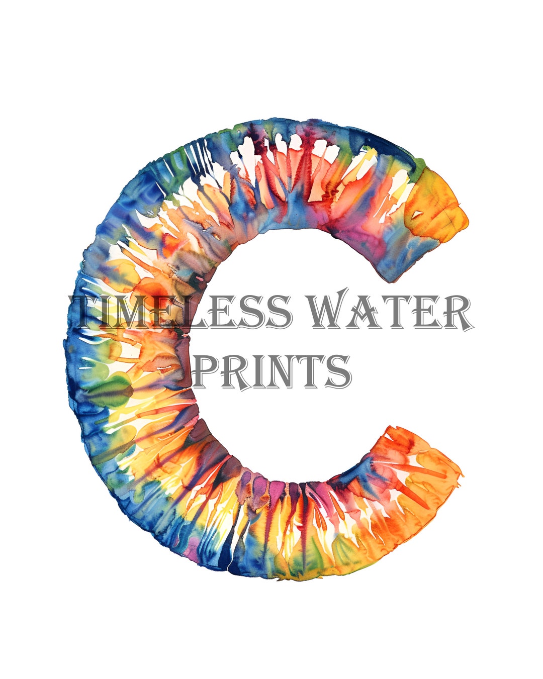 Tie-dye Watercolor Alphabet, Letter A, Instant Download, Printable ...