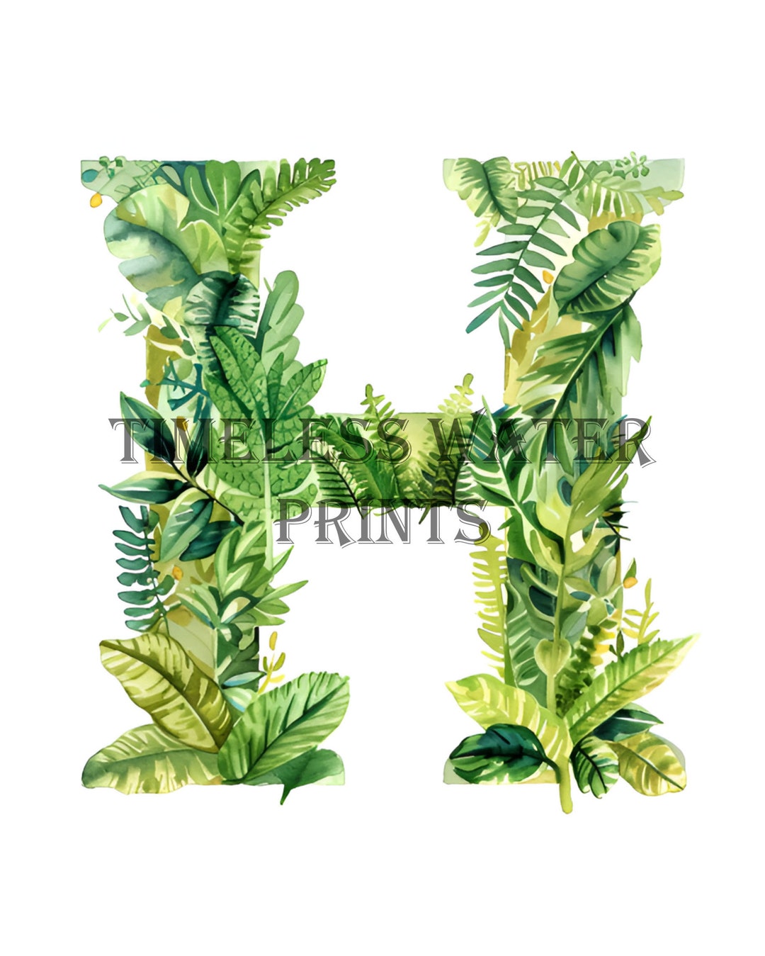 Jungle Themed Alphabet Letters, Letter H, Instant Download, Digital ...