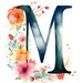 Digital Print, Instant Download, JPG, Watercolor Floral Capital Letter ...