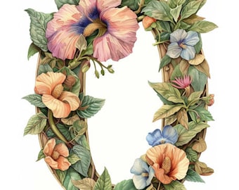 Capital Letter B, Cottage-core Floral Style Letter, Floral Alphabet ...