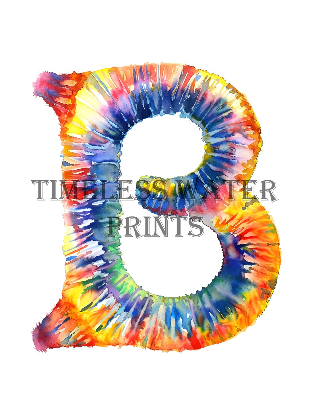 Tie-dye Alphabet, Letter B, Instant Download, Printable Download, JPG ...
