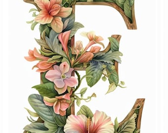 Capital Letters A to Z, Whole Alphabet, Cottage-core Floral Style ...