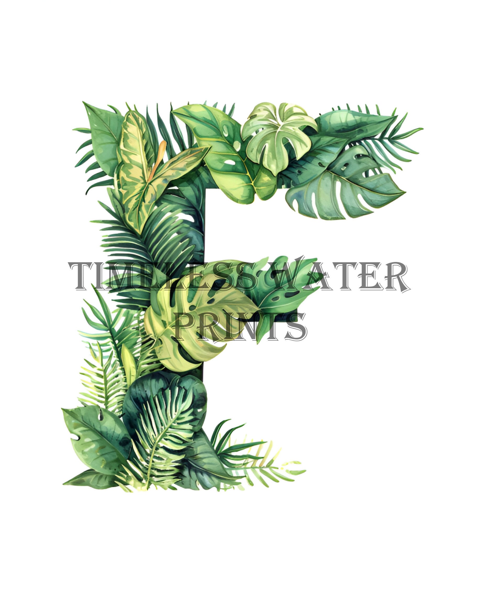 Jungle Themed Alphabet Letters, Letter F, Instant Download, Digital ...