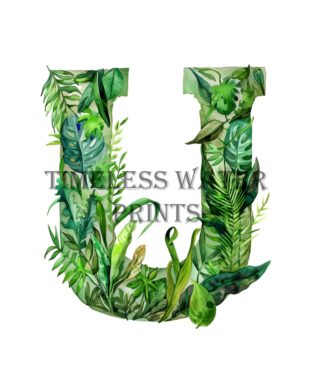 Jungle Themed Alphabet Letters, Letter U, Instant Download, Digital ...