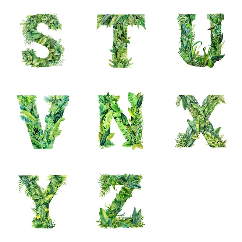 Jungle Themed Alphabet Letters, Letters A Tp Z, Instant Download ...