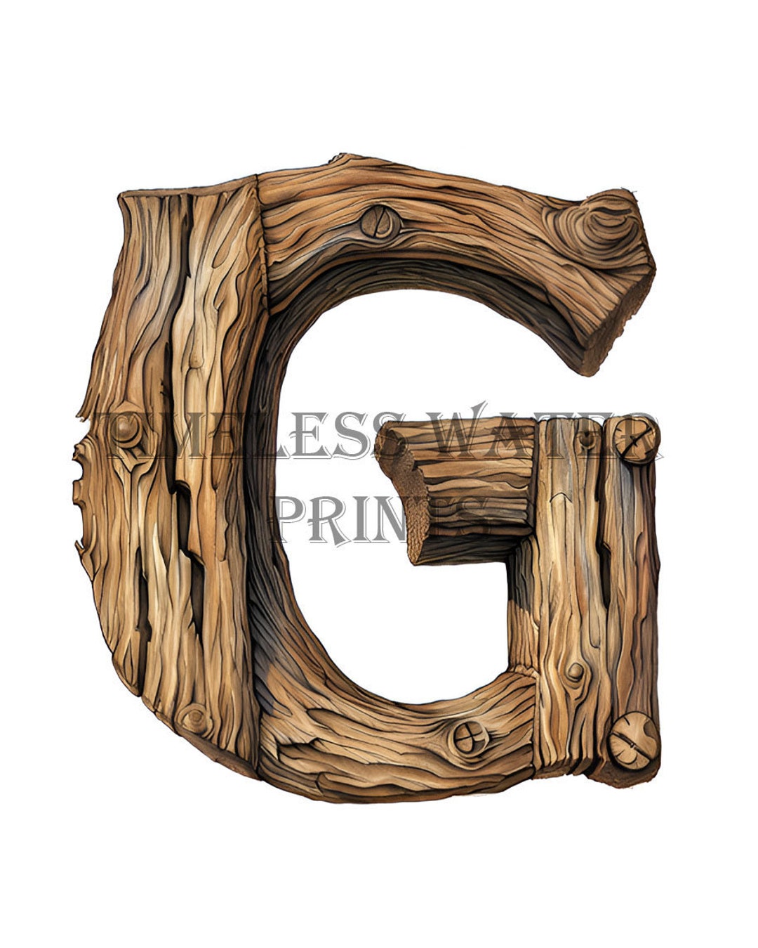 Wooden Style Letter, Capital Letter G, Wooden Alphabet, Digital Print ...