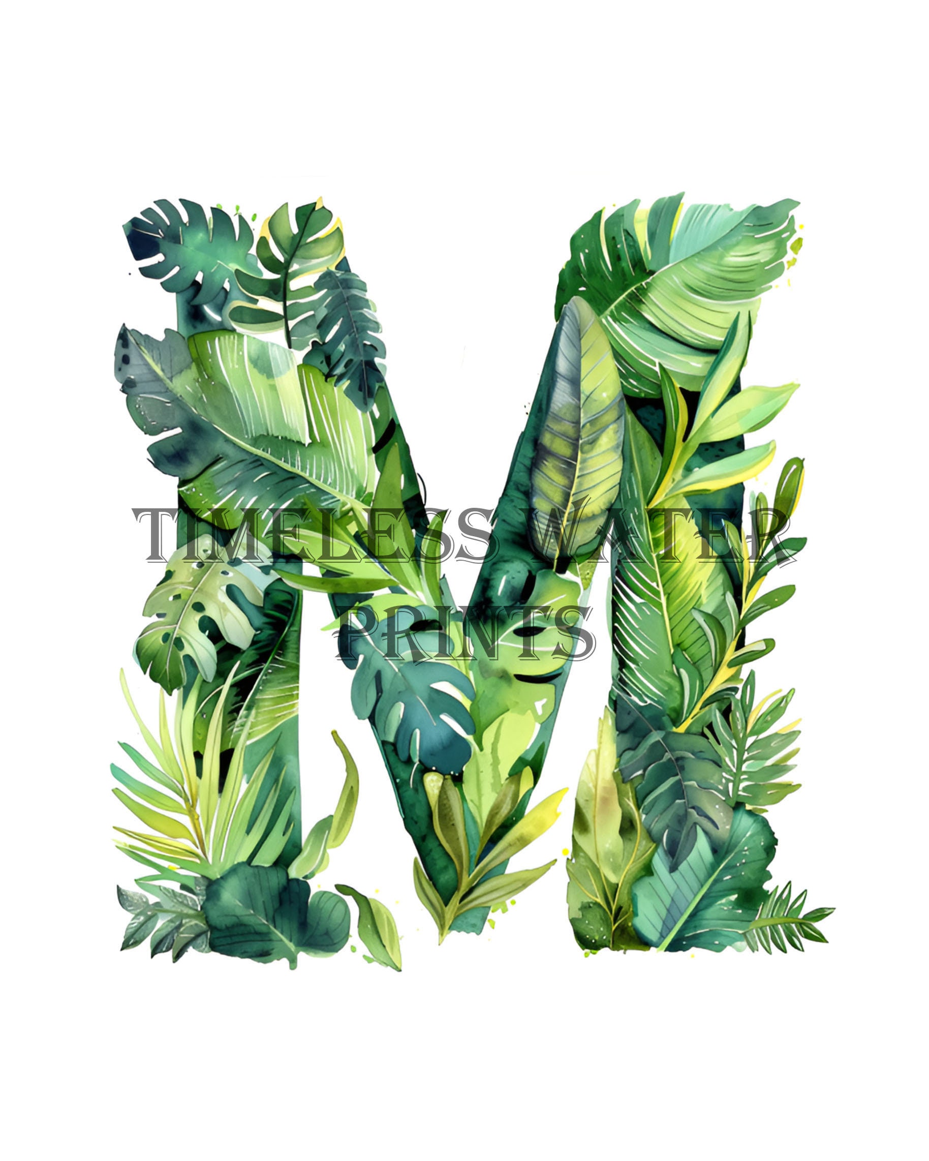 Jungle Themed Alphabet Letters, Letter M, Instant Download, Digital ...