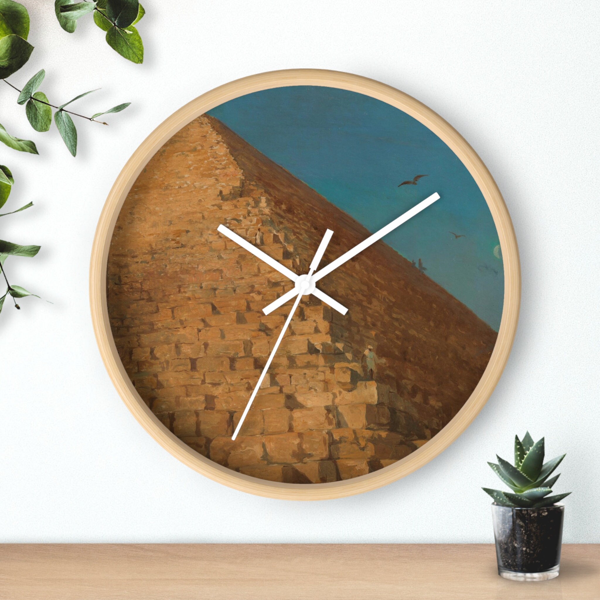 The Great Pyramid, Giza Wall Clock, Painting by Adrien Dauzats, French ...