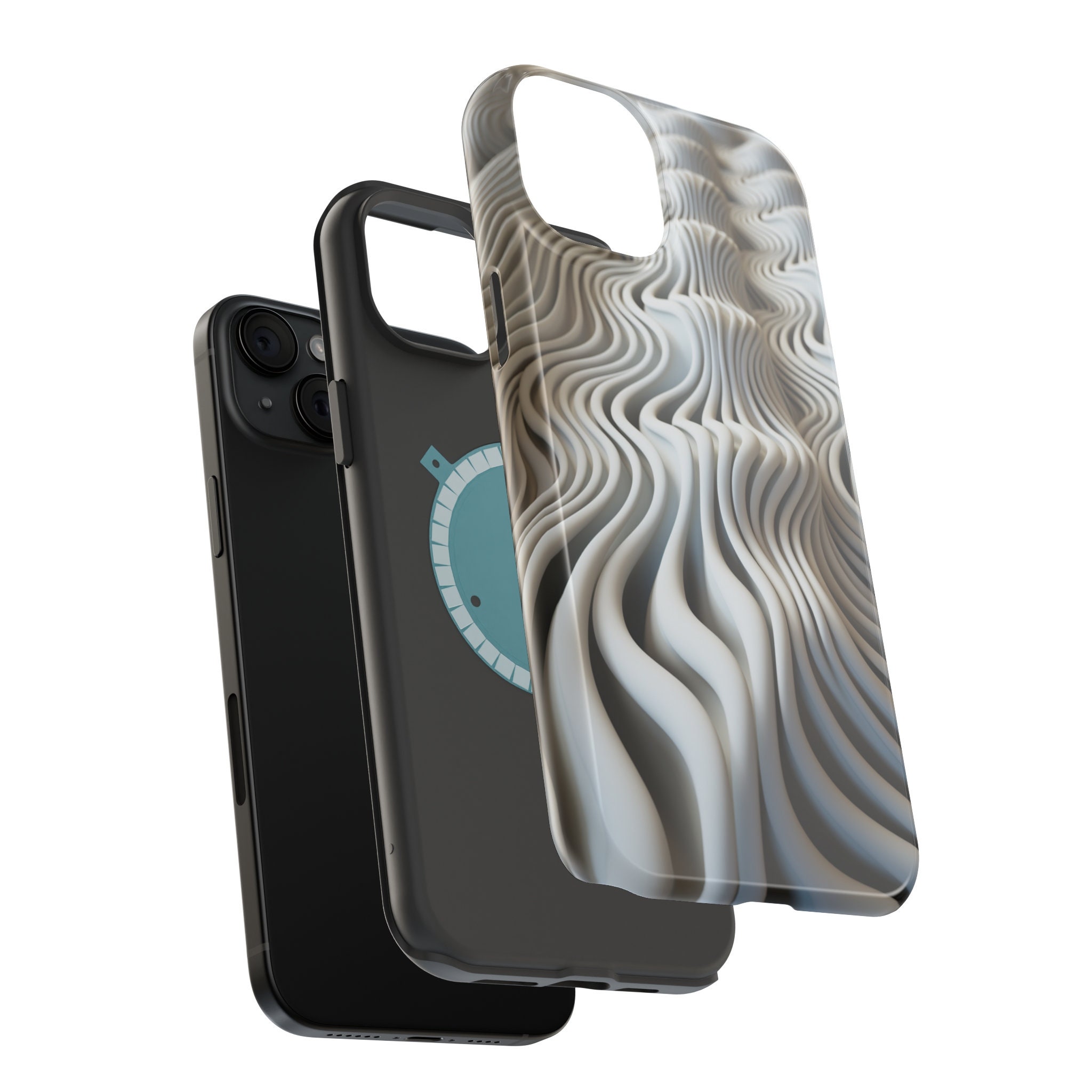 Monochromatic 3D Tube Design Magsafe iPhone Case, 3D Pattern, Abstract ...