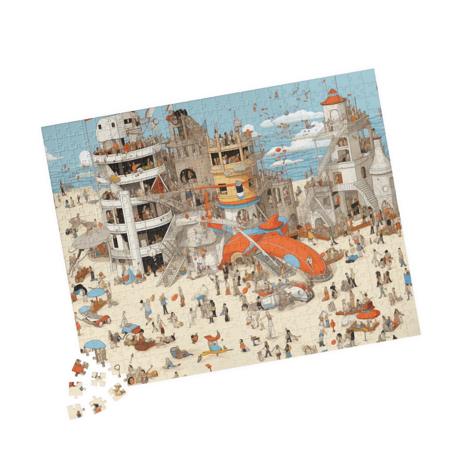 Beach Fantasy Jigsaw Puzzle, Sandcastle Scene, Summer Fun Coastal ...