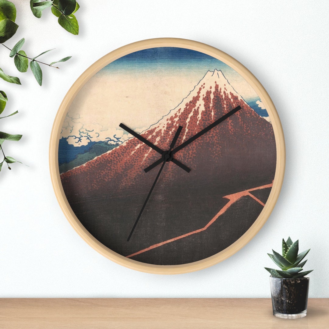 Storm Below Mount Fuji Wall Clock, Print by Katsushika Hokusai ...