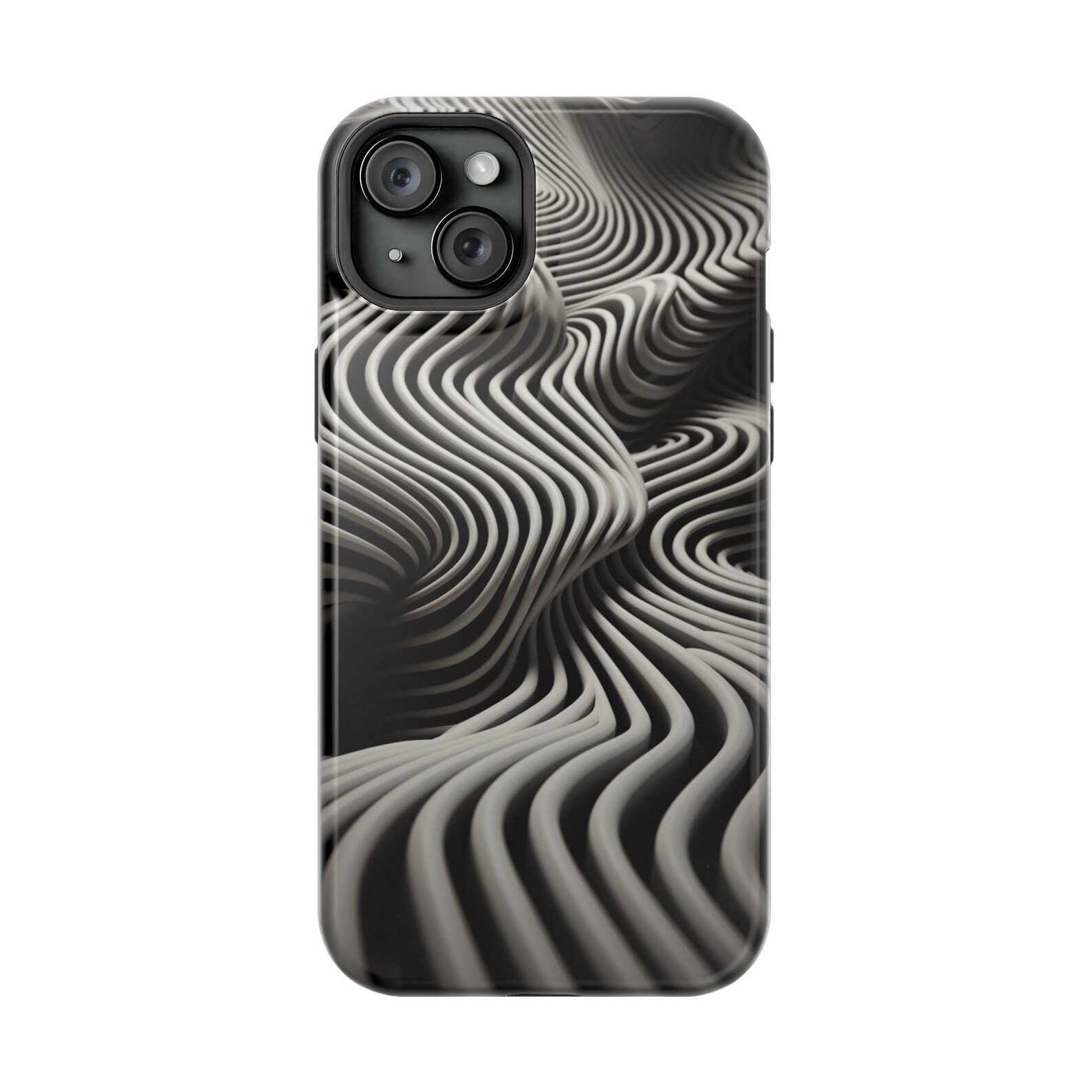 Monochromatic 3D Design Magsafe iPhone Case, Surreal Pattern, Surreal ...