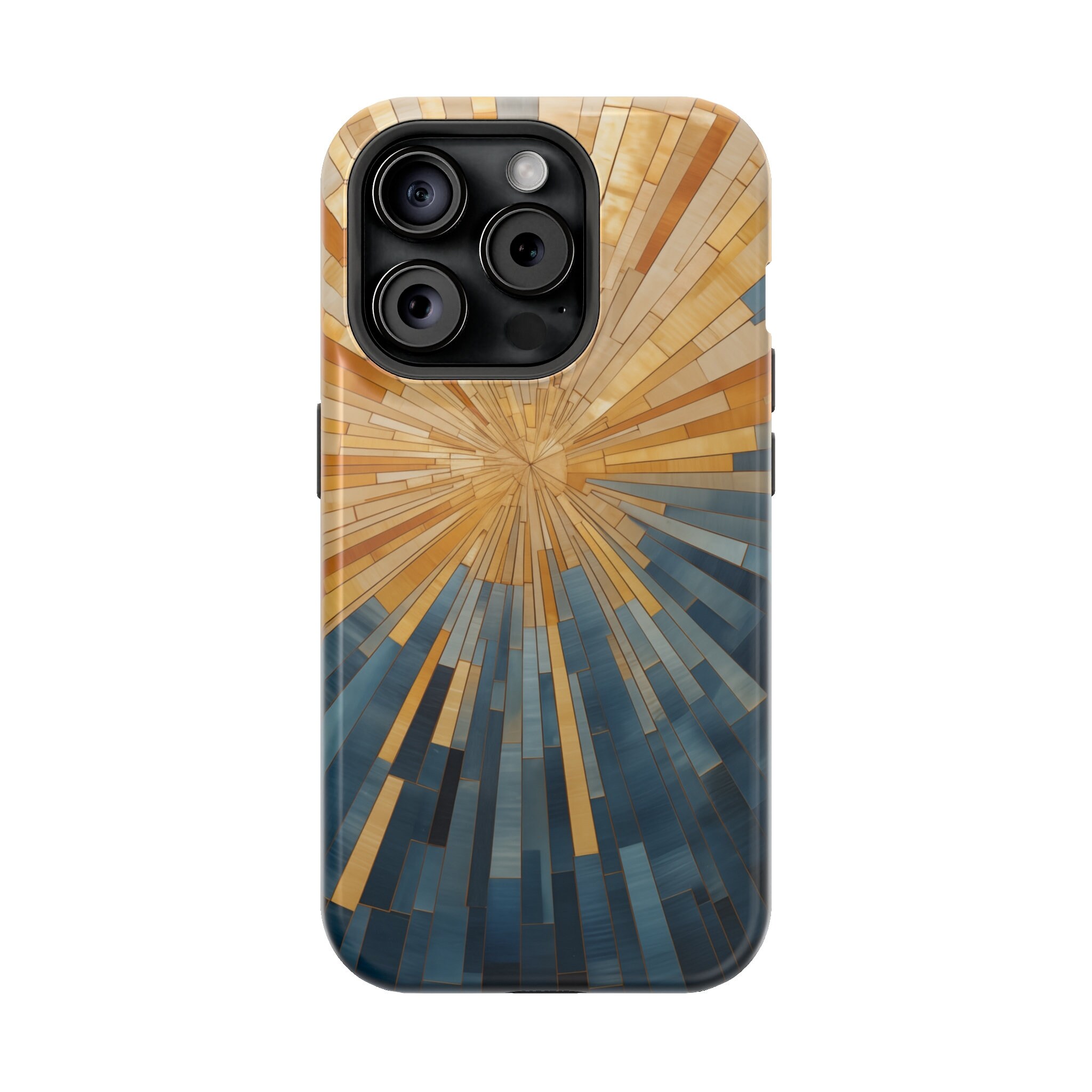 Wood Mosaic Art Magsafe iPhone Case, Wood Grain Phone Cover, Circular ...