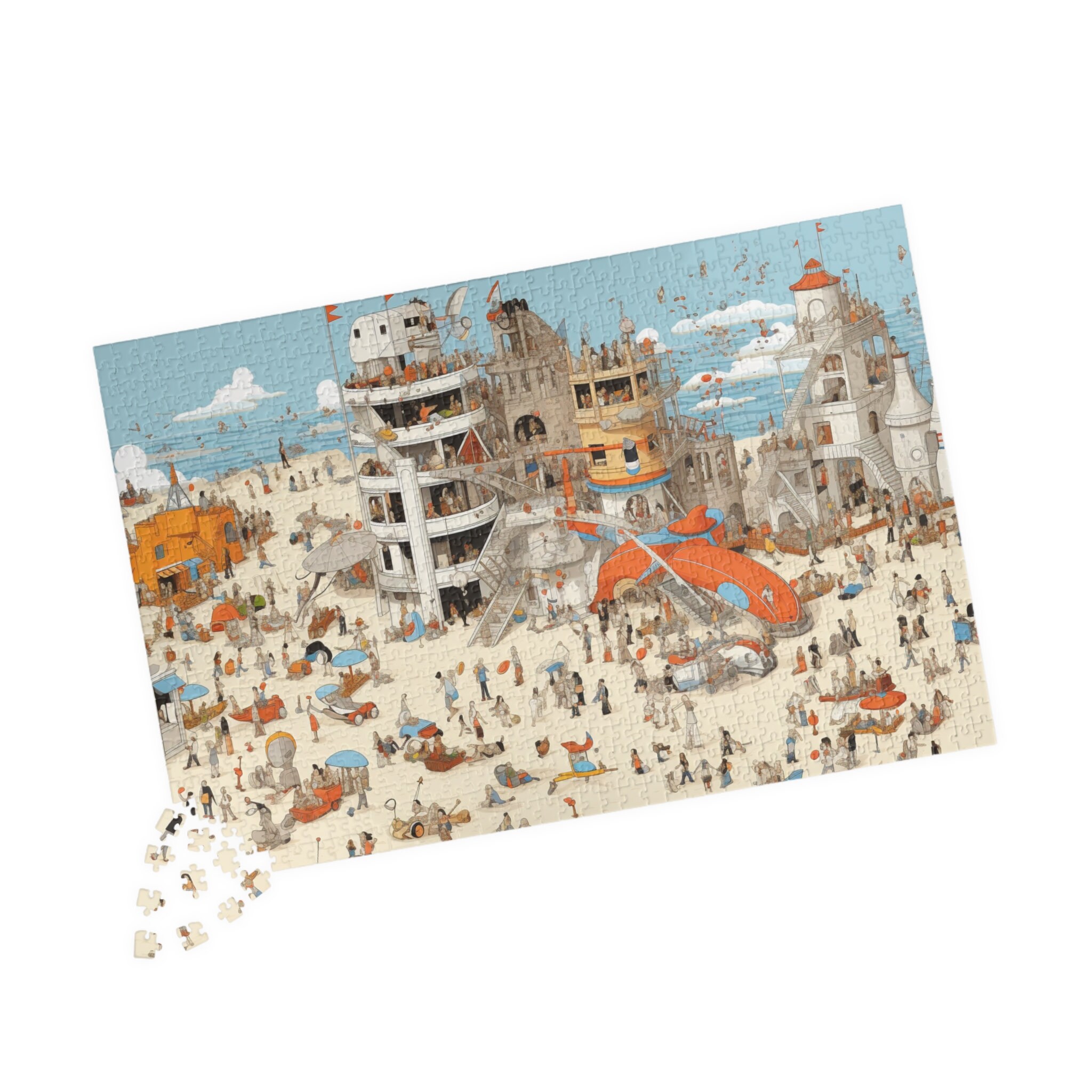 Beach Fantasy Jigsaw Puzzle, Sandcastle Scene, Summer Fun Coastal ...