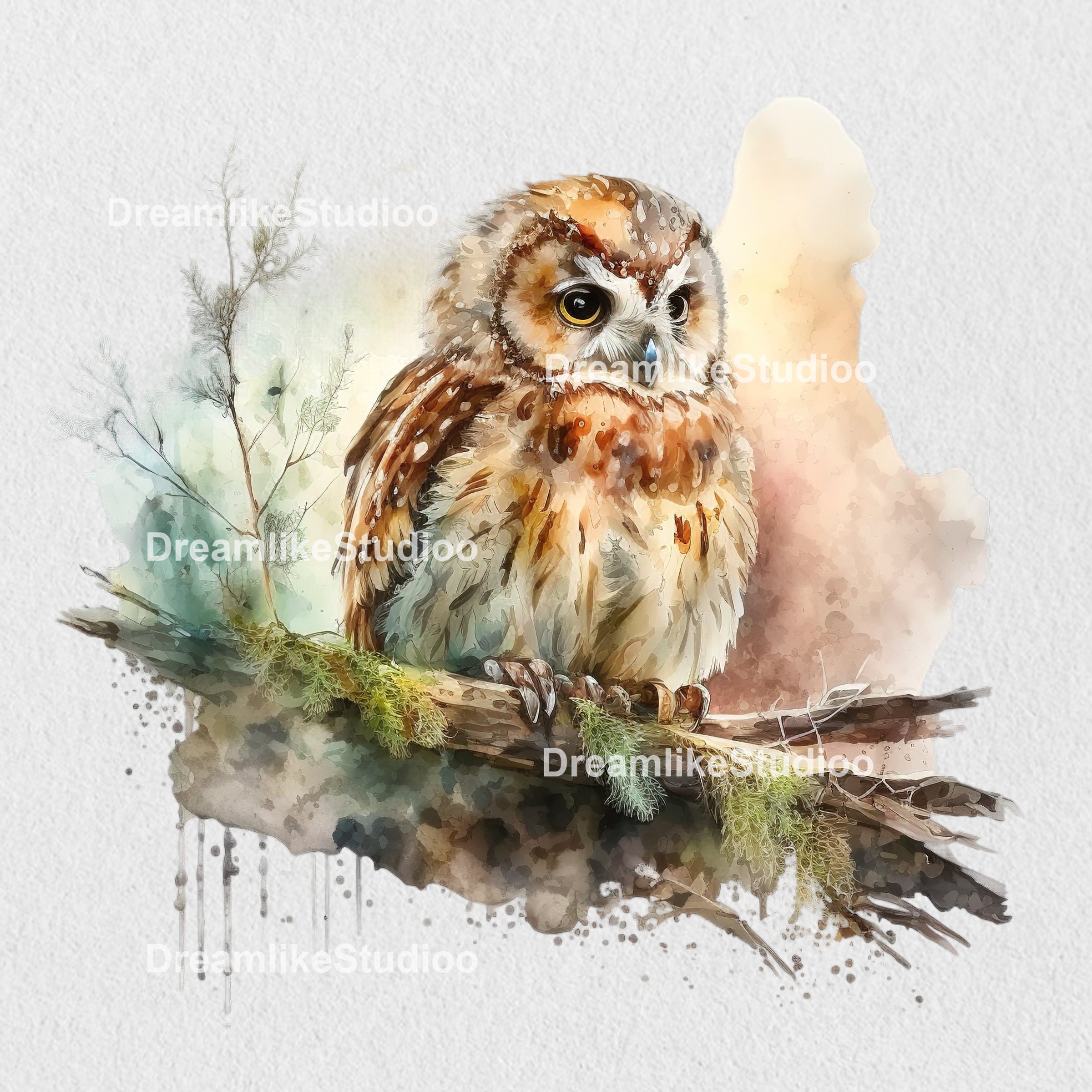 Watercolor Owl Clipart Owl Watercolor Owl Clip Art PNG - Etsy