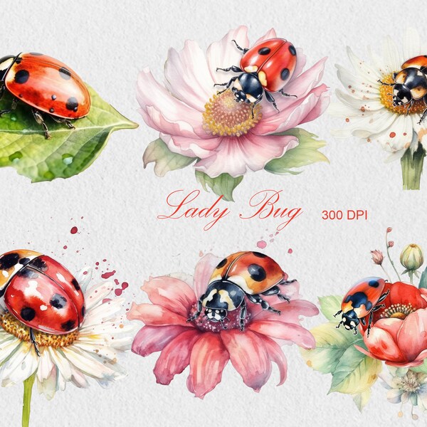 Watercolor Ladybug - Etsy