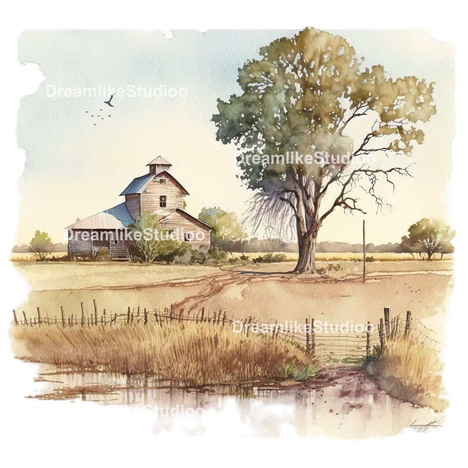 Watercolor Texas Landscape Clipart, Commercial Use PNG - Etsy
