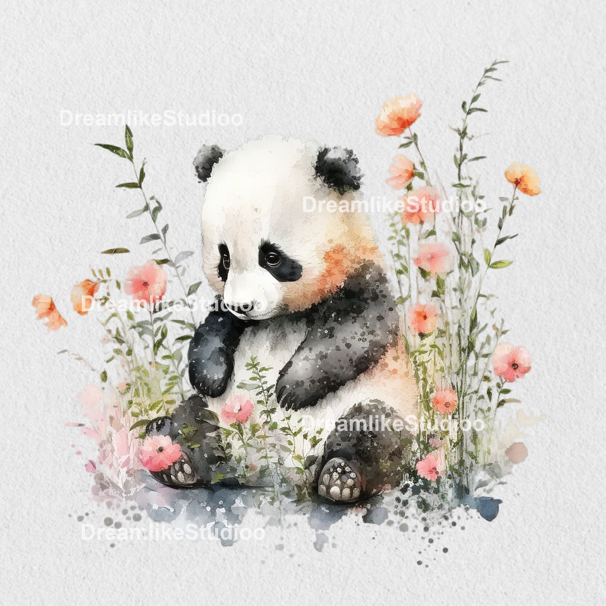 Panda Clipart PNG, Cute Baby Panda 300 DPI - Etsy
