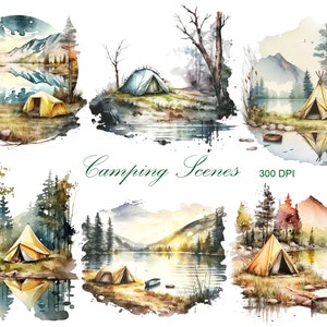 Forest Camping Clipart, Commercial Use, Camping PNG - Etsy