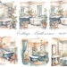 Watercolor Bathroom Cliparts, Commercial Use Clipart, Cottage Interior ...