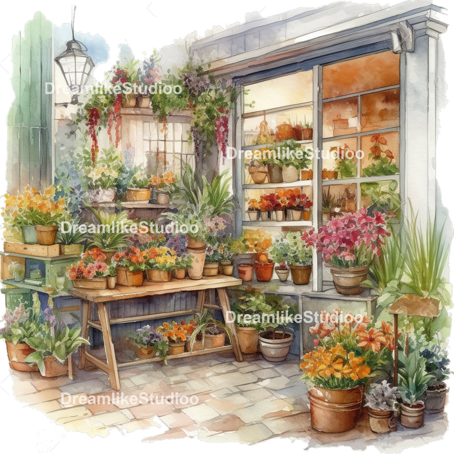 Flower Shop Clipart Watercolor, Commercial Use Clipart, Scrapbooking ...