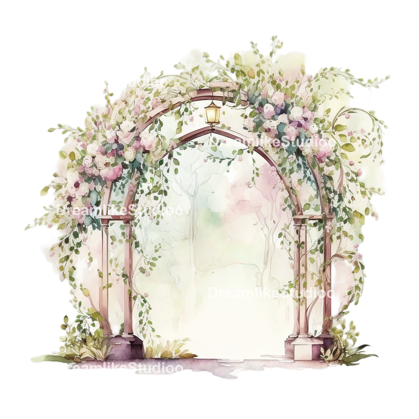 Watercolor Wedding Arches Clipart, Floral Arch PNG, Commercial Use ...