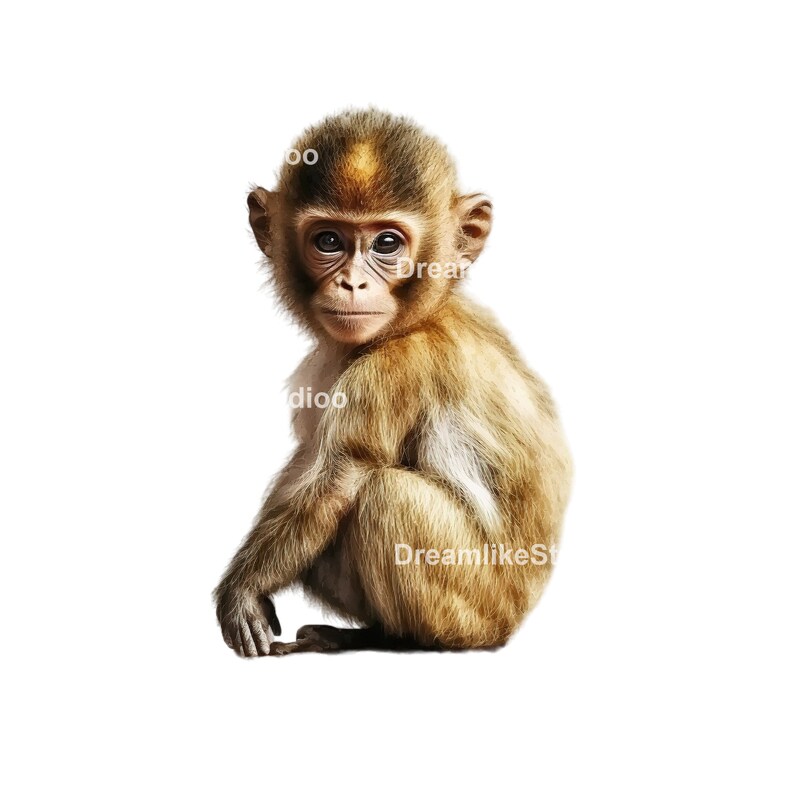 Watercolor Baby Monkey Clipart, Commercial Use Floral Monkey PNG ...