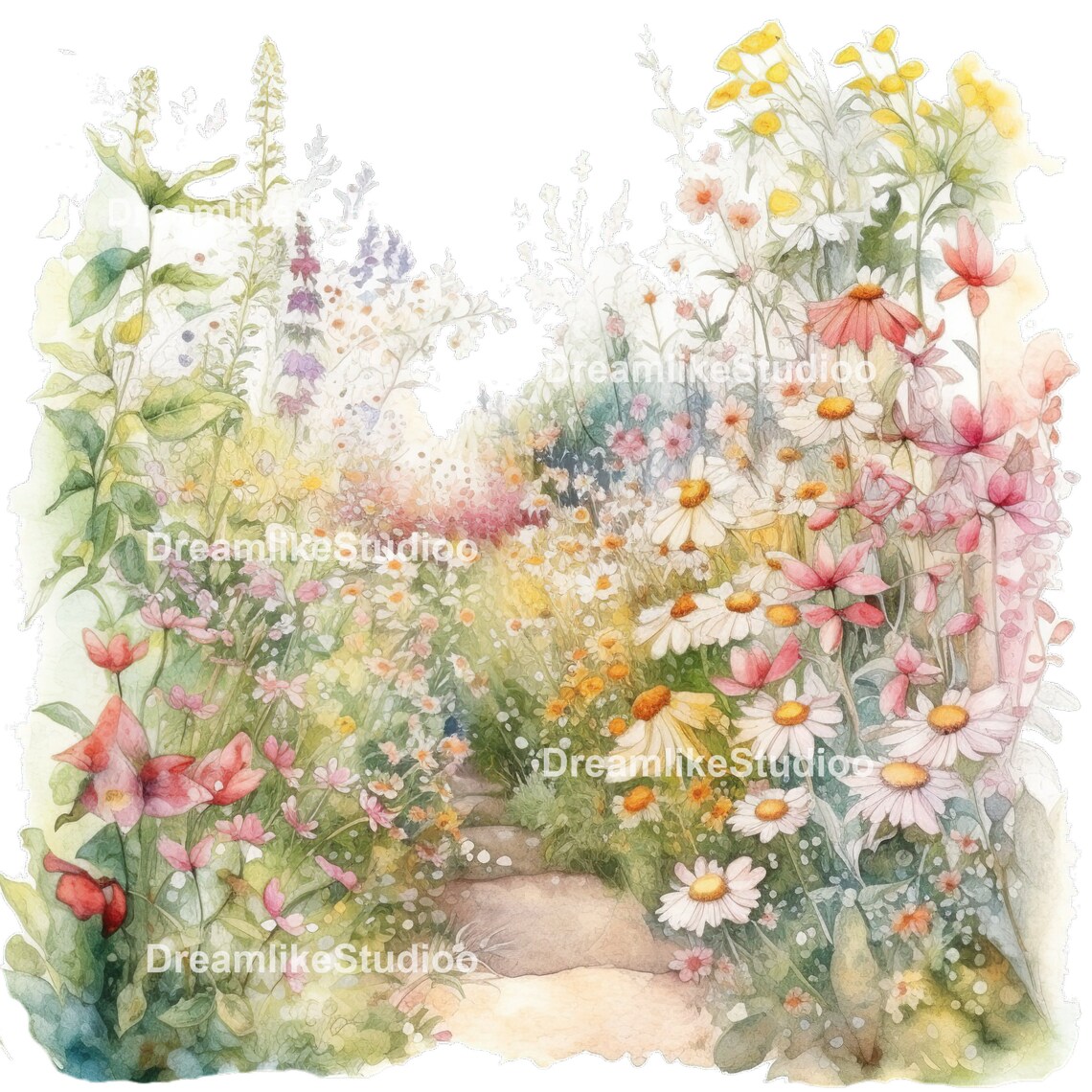 Garden Flowers Clipart Watercolor Flowers PNG Commercial Use - Etsy
