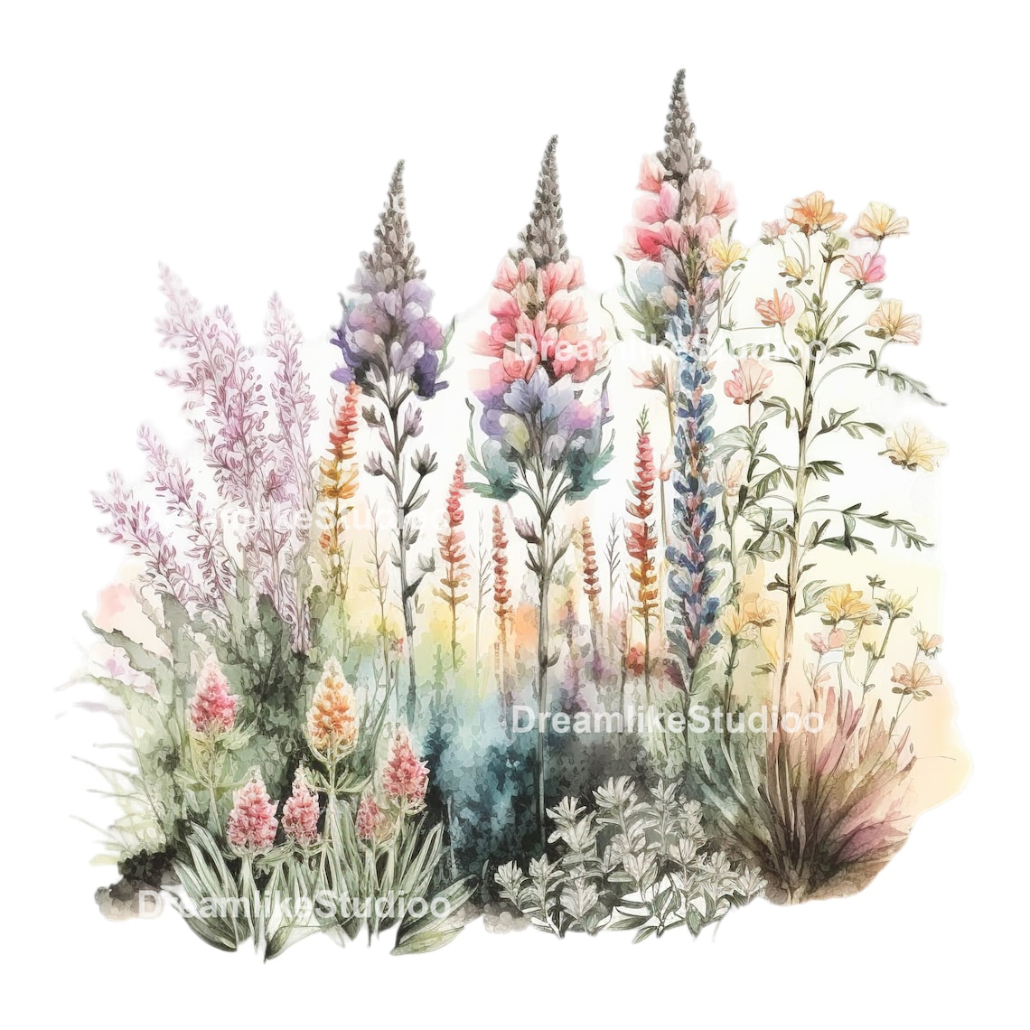 Garden Flowers Clipart Watercolor Flowers PNG Commercial Use - Etsy