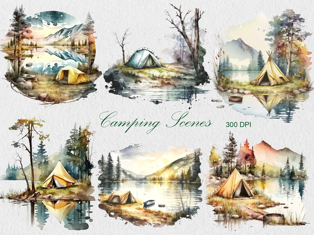 Forest Camping Clipart, Commercial Use, Camping PNG - Etsy