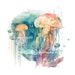 Watercolor Jellyfish Clipart, Commercial Use Clipart, Ocean Life ...
