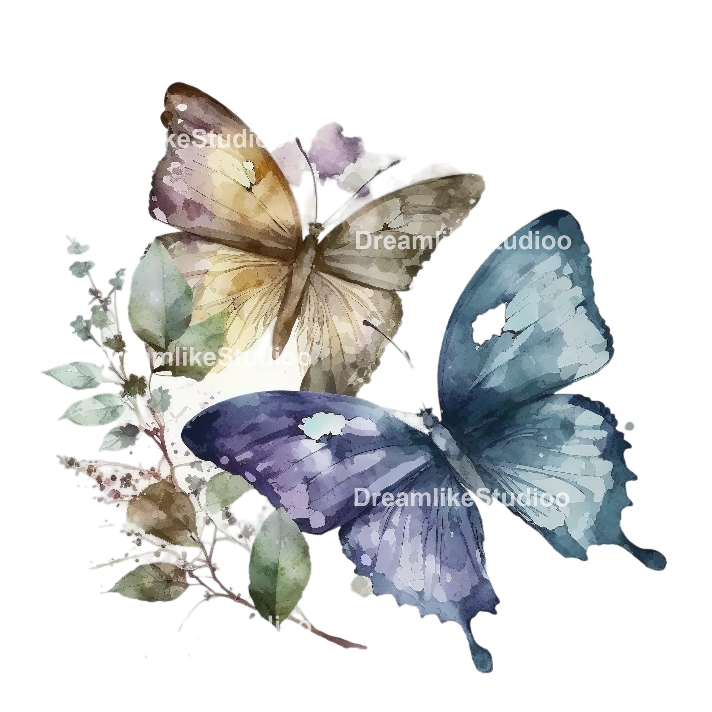 Watercolor Butterflies Clipart Commercial Use PNG - Etsy