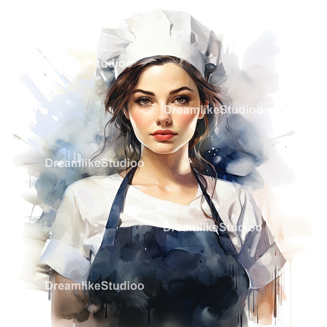 Woman Chef Clipart, Watercolor Chef PNG Commercial Use, Woman Chef ...