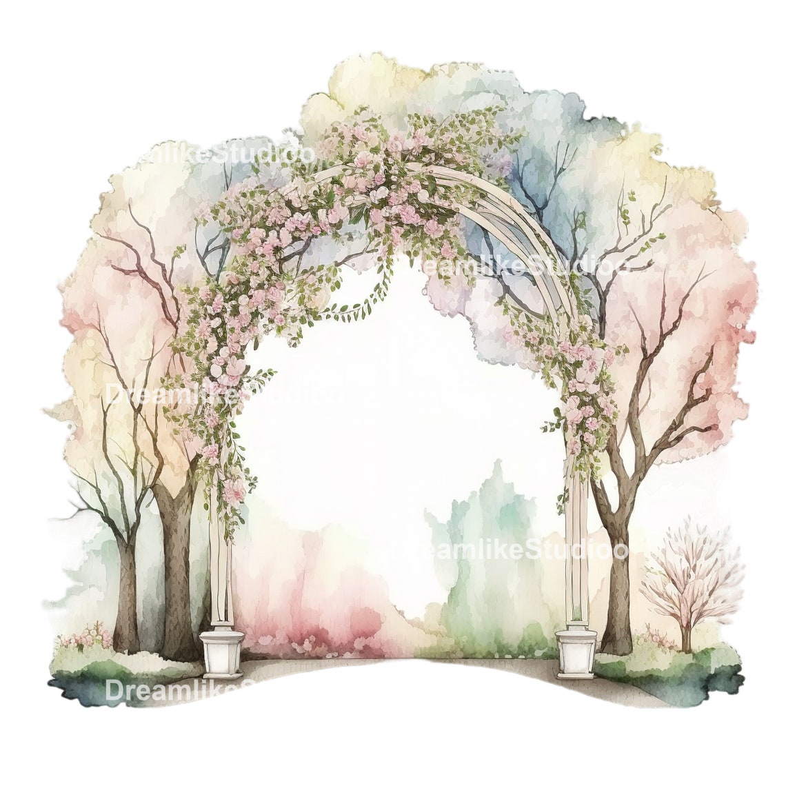 Watercolor Wedding Arches Clipart Floral Arch PNG Commercial - Etsy