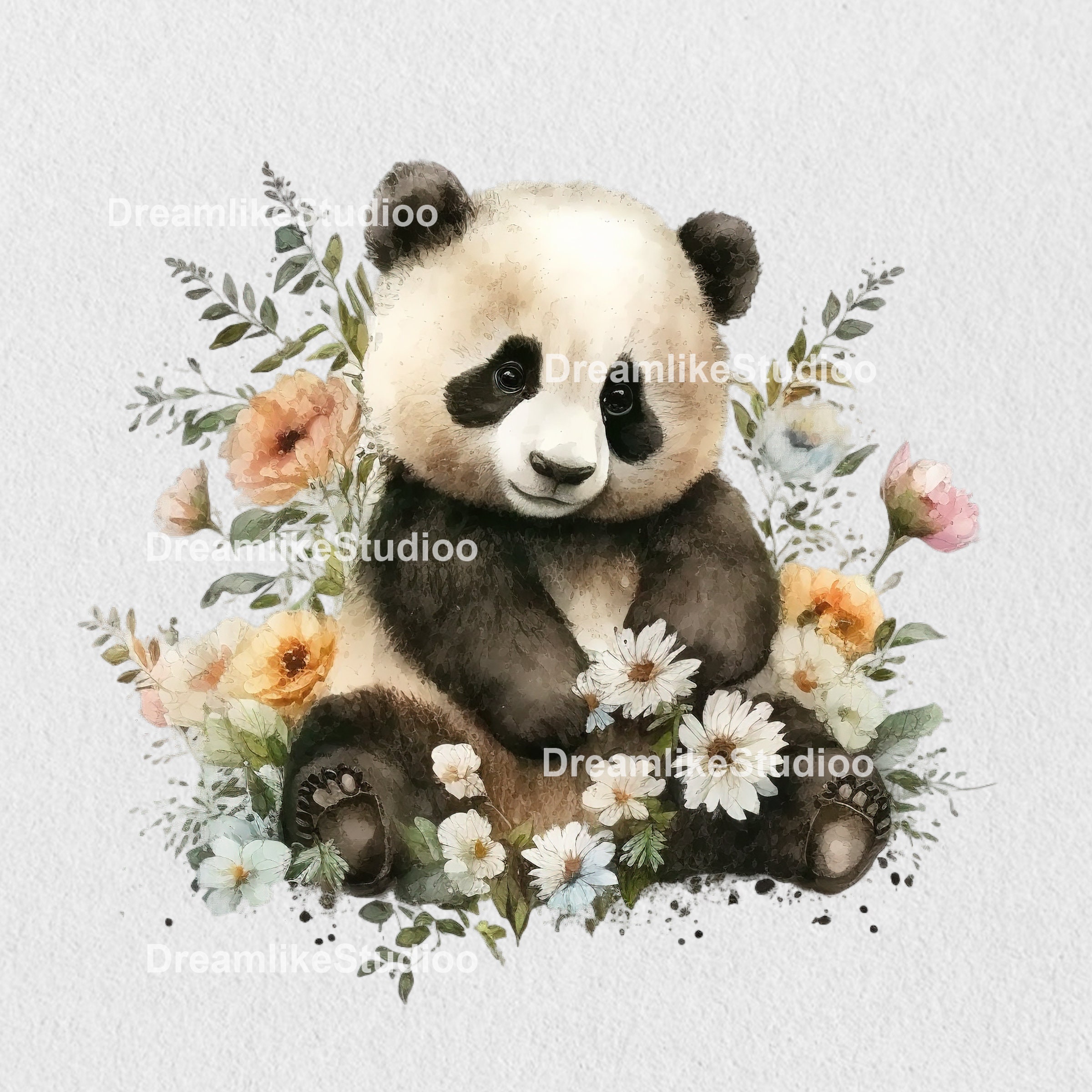 Panda Clipart PNG Cute Baby Panda 300 DPI - Etsy