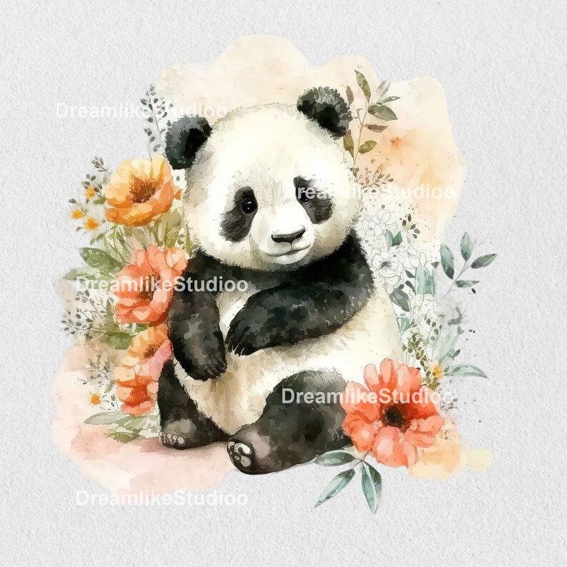 Panda Clipart PNG, Cute Baby Panda 300 DPI - Etsy