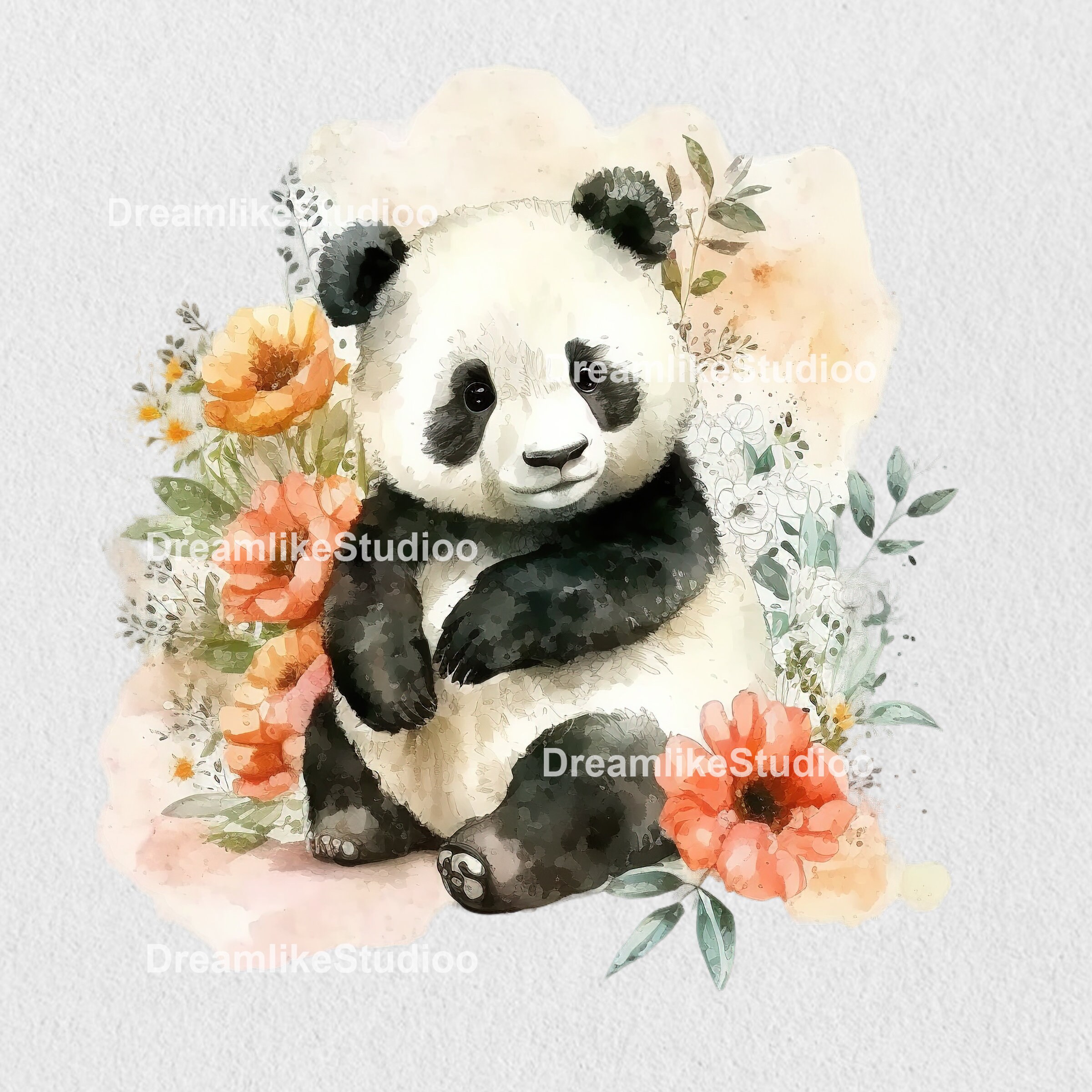 Panda Clipart PNG, Cute Baby Panda 300 DPI - Etsy