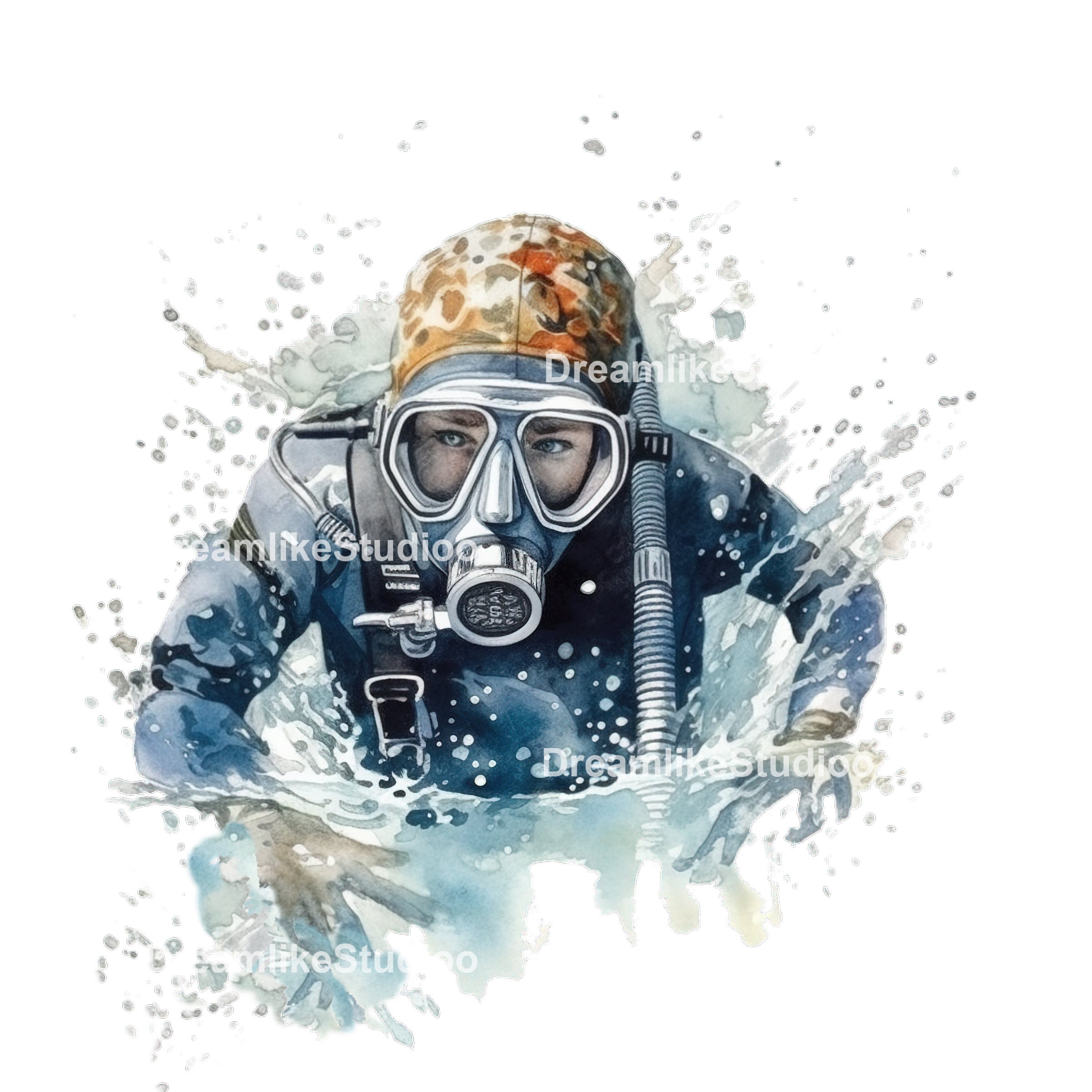 Scuba Diving Clipart, Diving PNG, Commercial Use Diver Clipart, Active ...